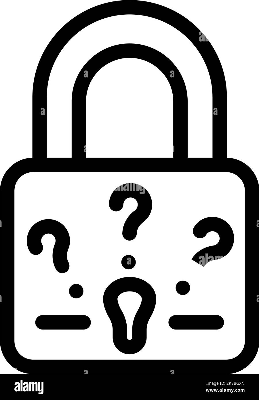 secret padlock line icon vector illustration Stock Vector Image & Art ...