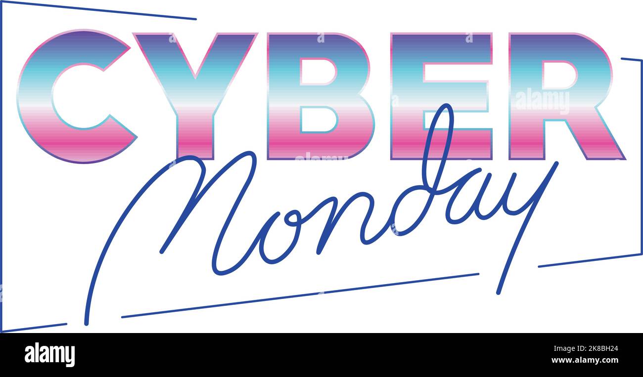cyber monday lettering retro style Stock Vector Image & Art - Alamy