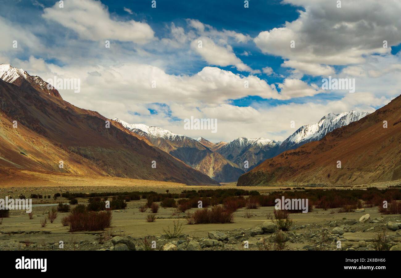 Beautiful landscape of Ladakh covering mountain range and sky, highest ...
