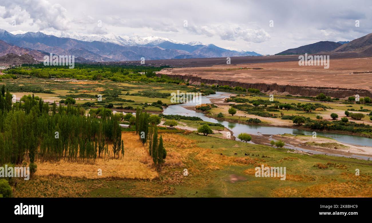 Beautiful landscape of Ladakh covering mountain range and sky, highest ...