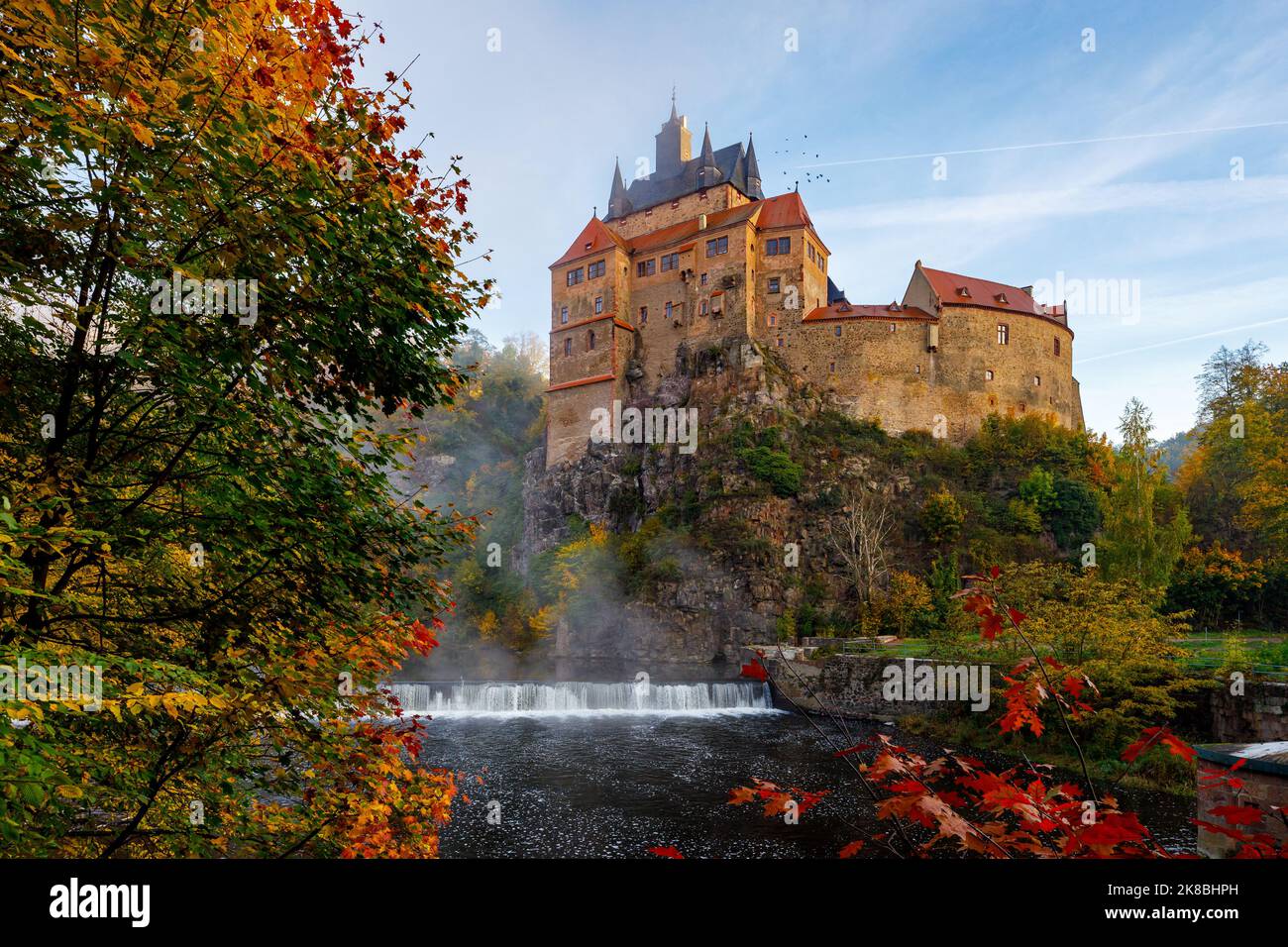 The medieval castle Kriebstein in Saxony Stock Photo - Alamy