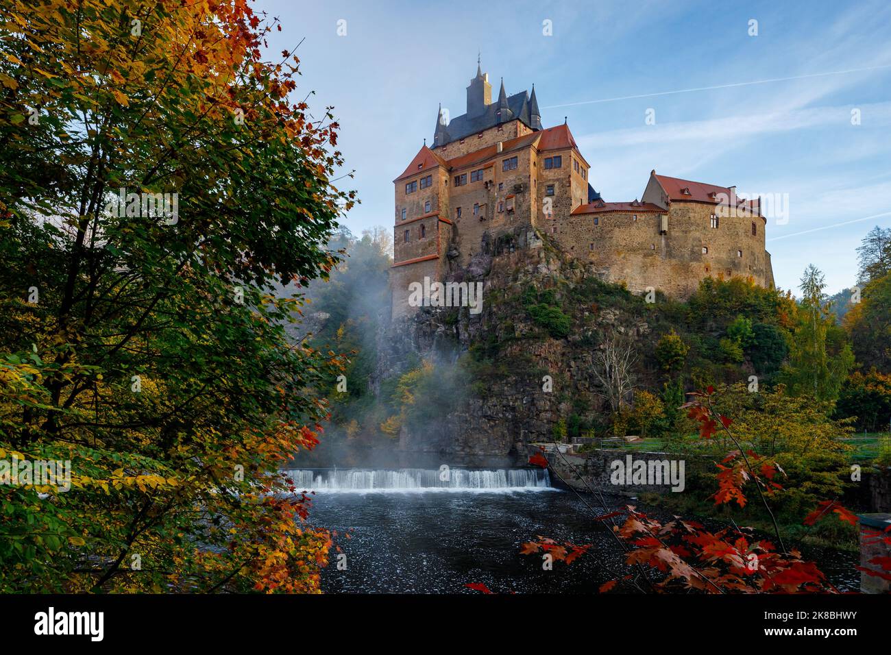 The medieval castle Kriebstein in Saxony Stock Photo - Alamy