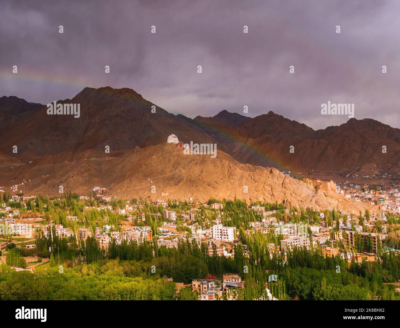 Namgyal Tsemo Monastery in Leh, Ladakh region.Panoramic view of ...