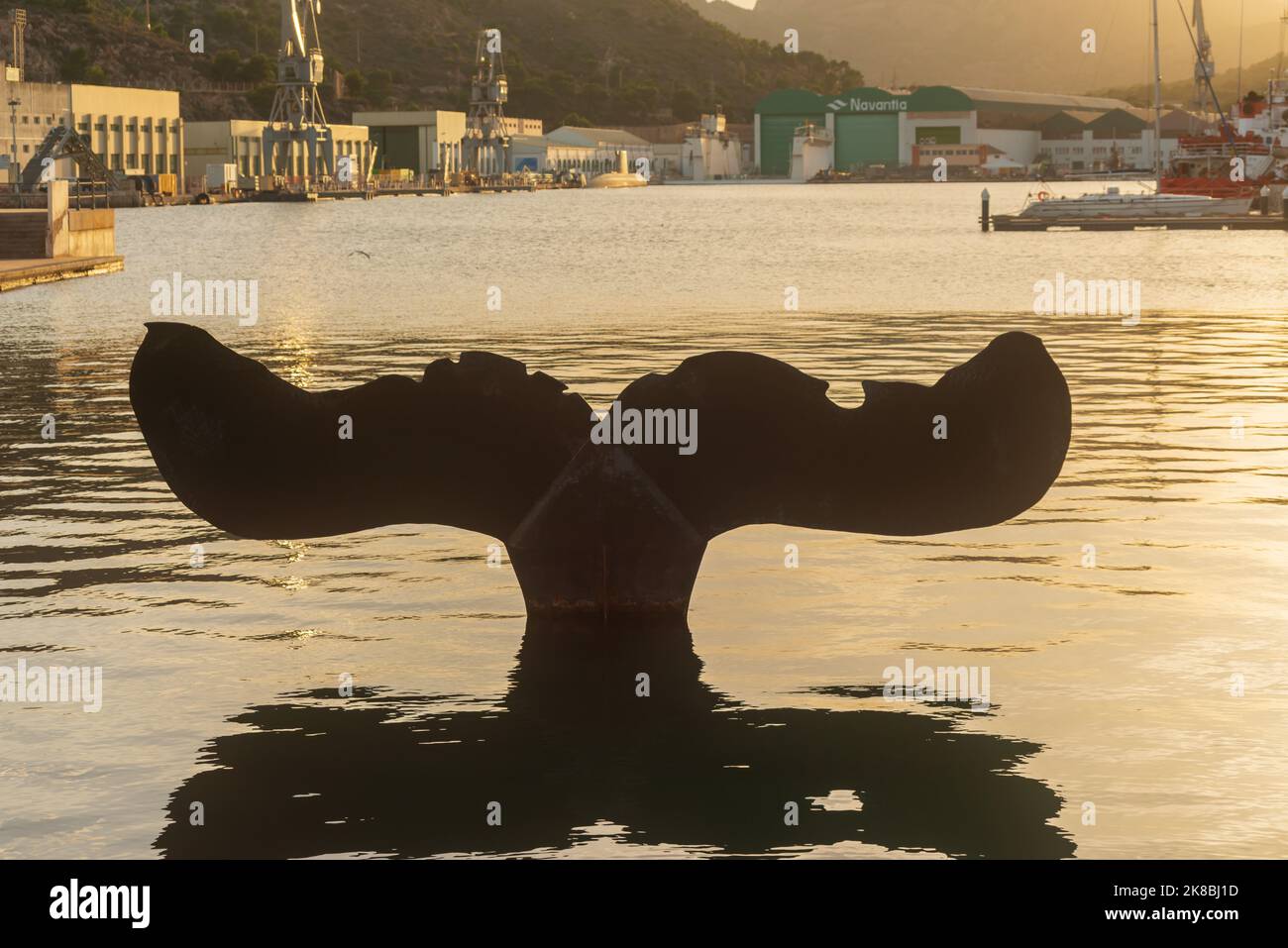 CARTAGENA, SPAIN - 11 SEPTEMBER 2022 The Whale Tail, the sculpture ...
