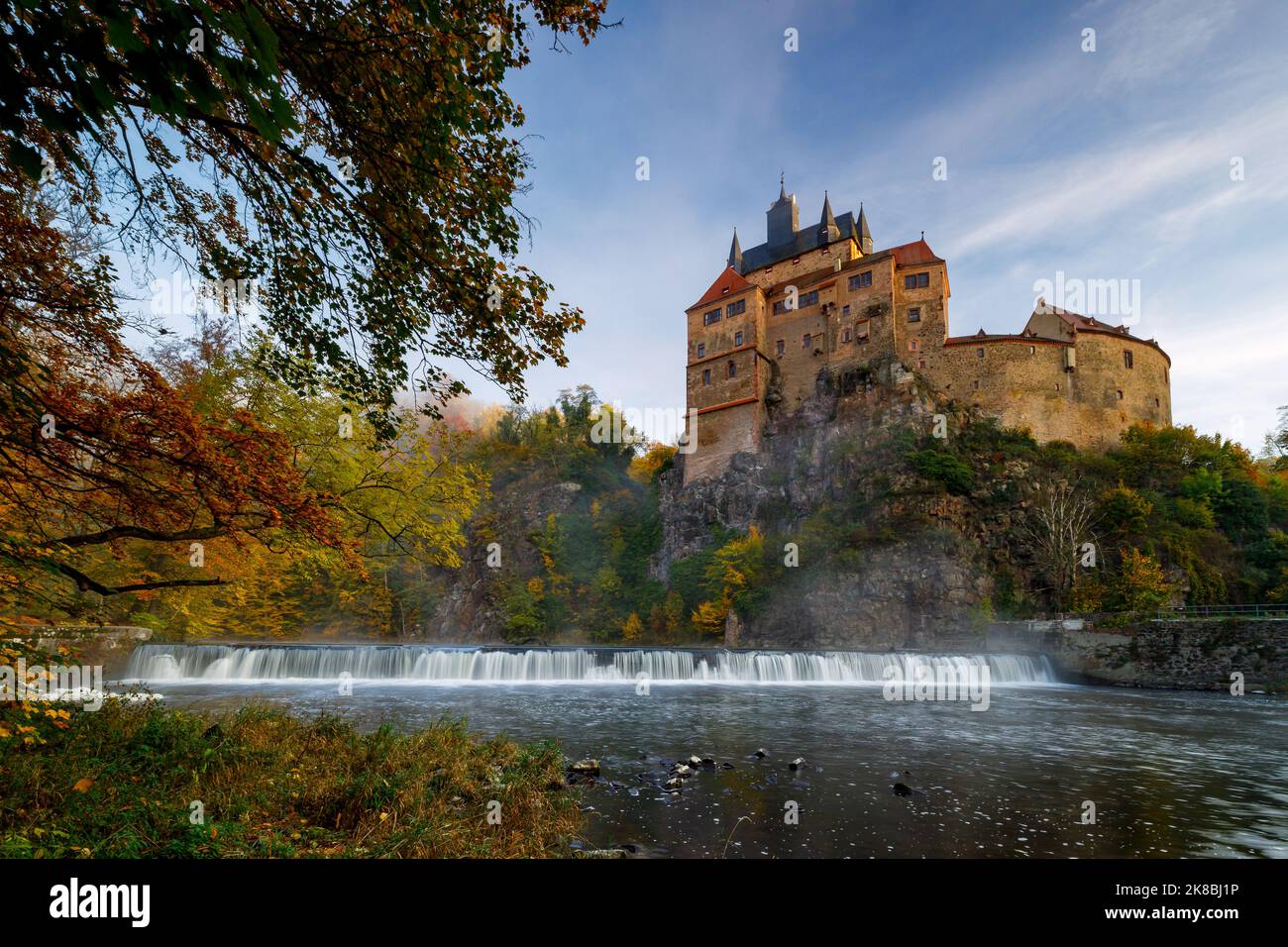 The medieval castle Kriebstein in Saxony Stock Photo - Alamy