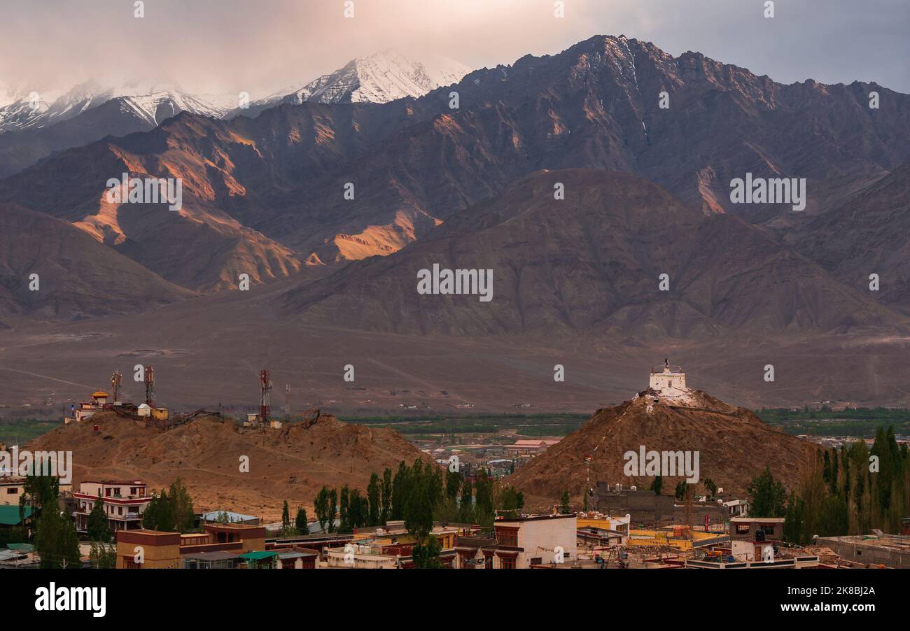 Beautiful landscape of Ladakh covering mountain range and sky, highest ...