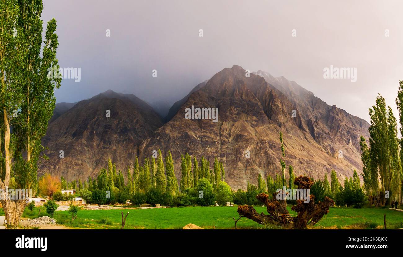 Beautiful landscape of Ladakh covering mountain range and sky, highest ...