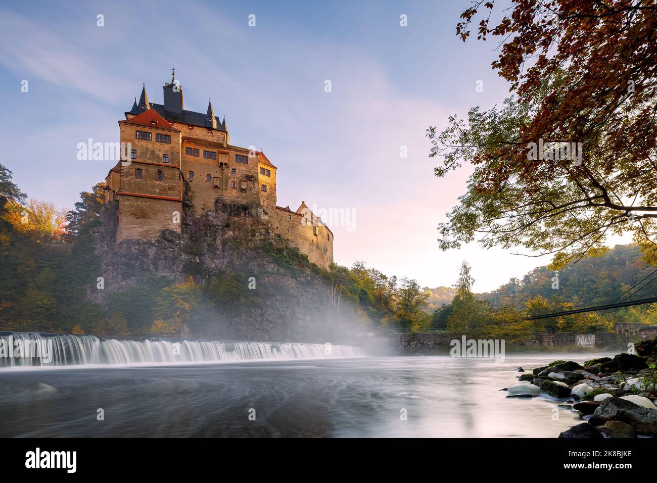 The medieval castle Kriebstein in Saxony Stock Photo - Alamy