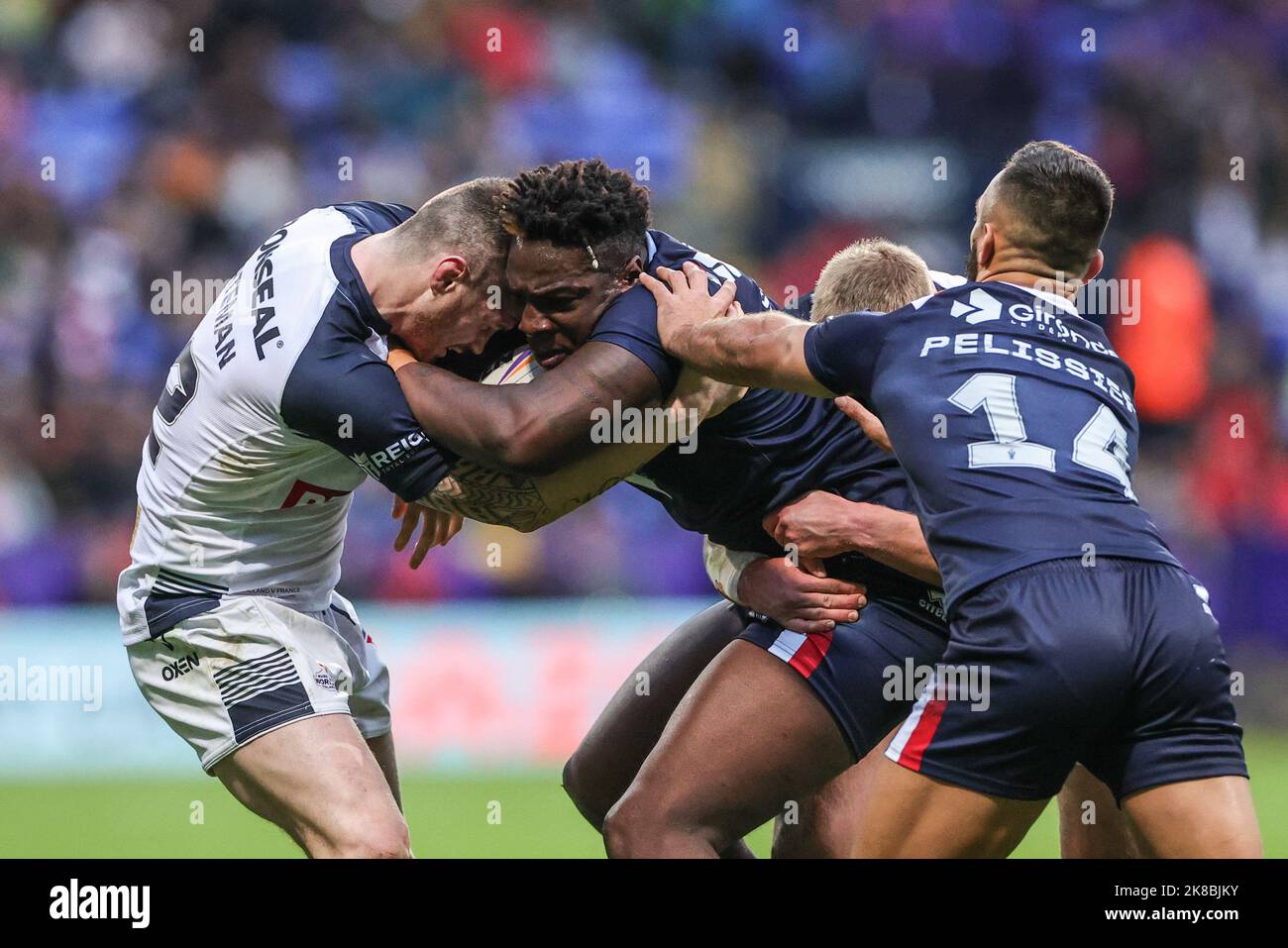 Gadwin Springer of France barges into John Bateman of England during ...
