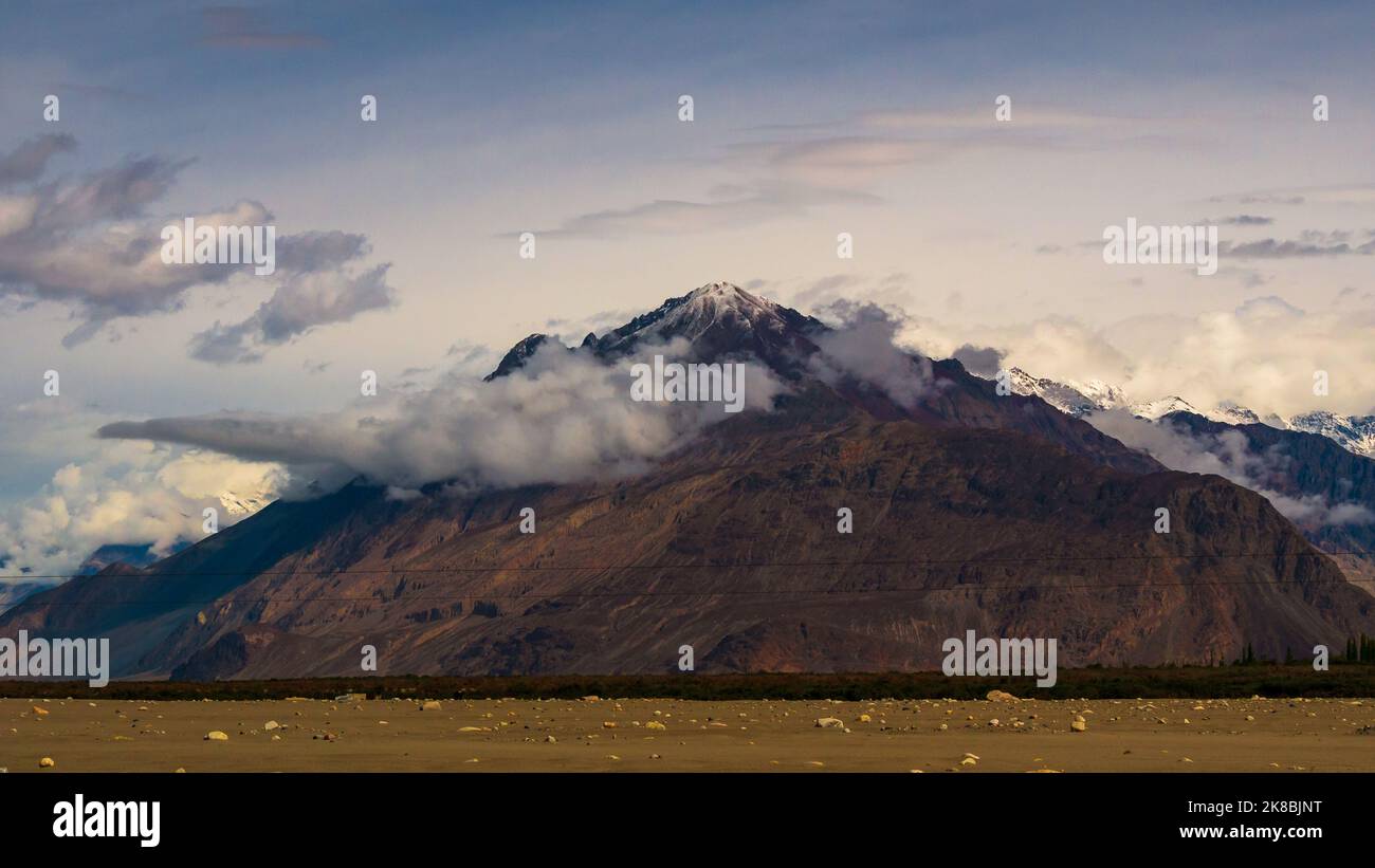 Panoramic view of mountain range of Ladakh. Beautiful natural landscape ...