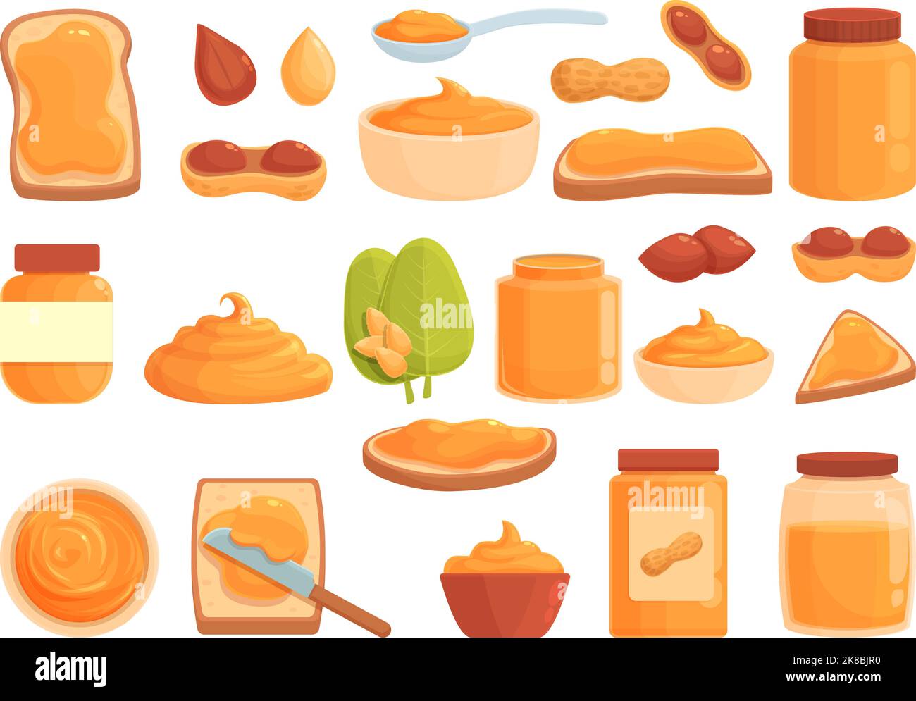 Peanut butter icons set cartoon vector. Nut allergy. Peanut butter ... Peanut butter icons set cartoon vector. Nut allergy. Peanut butter ...