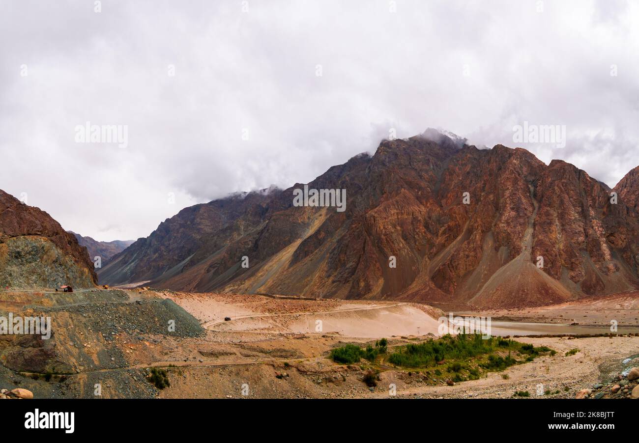 Beautiful landscape of Ladakh covering mountain range and sky, highest ...