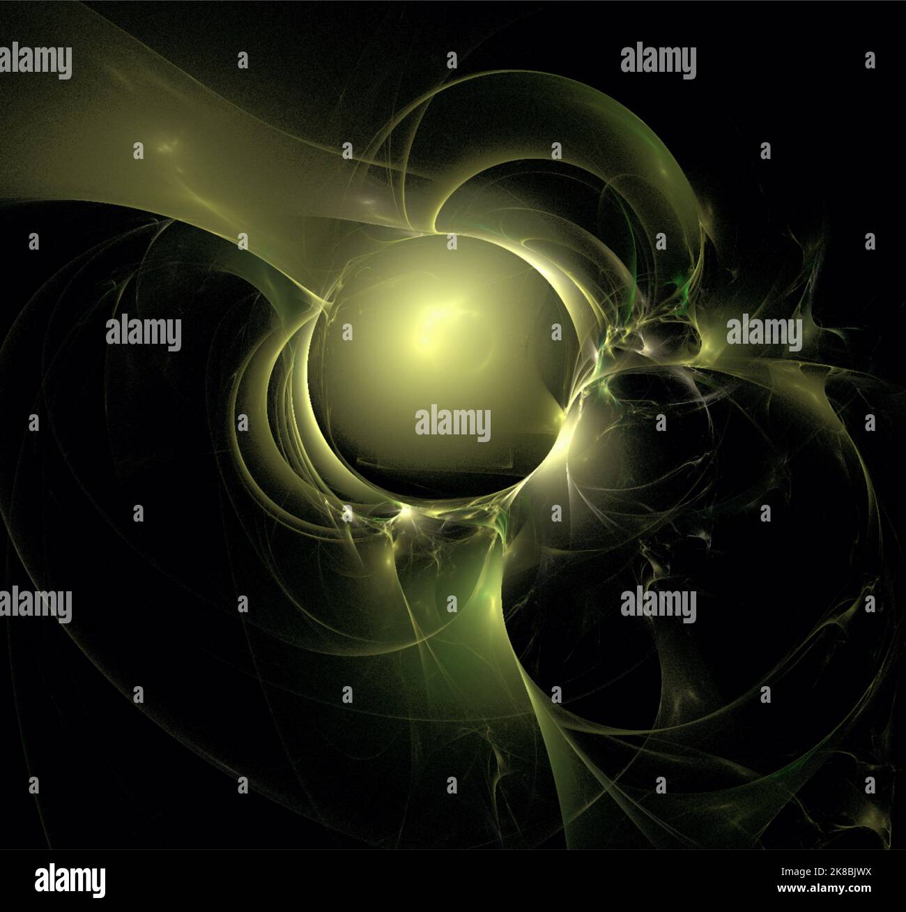 illustration of a green space planet star system, color graphics ...