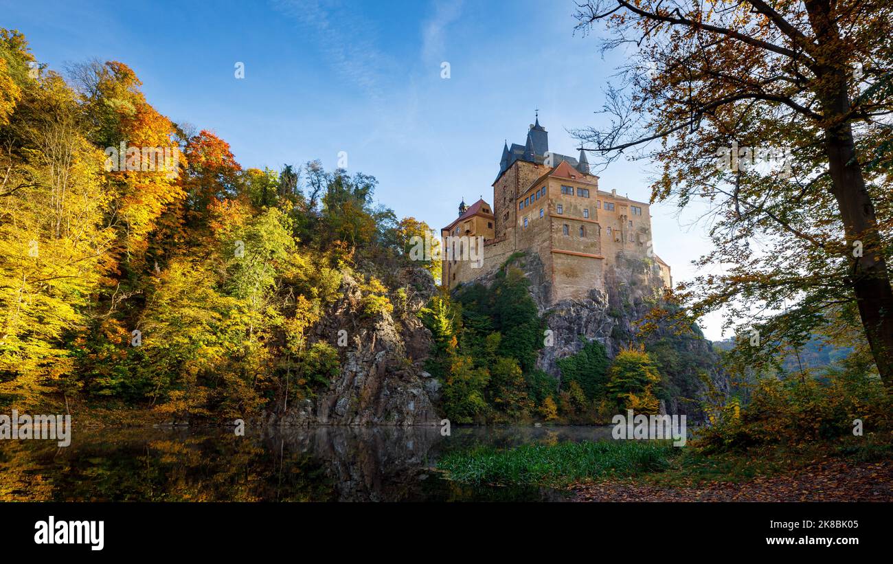 The medieval castle Kriebstein in Saxony Stock Photo - Alamy