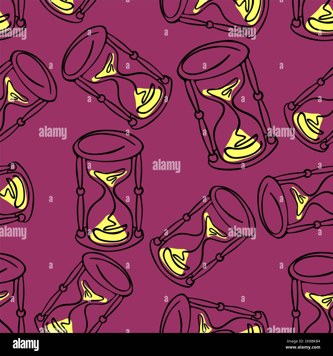 seamless graphic asymmetric hourglass background on magenta background ...
