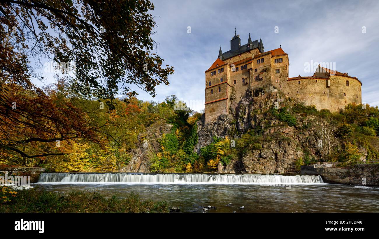 The medieval castle Kriebstein in Saxony Stock Photo - Alamy