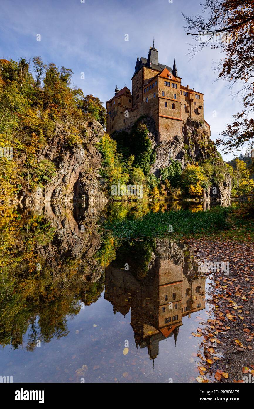 The medieval castle Kriebstein in Saxony Stock Photo - Alamy