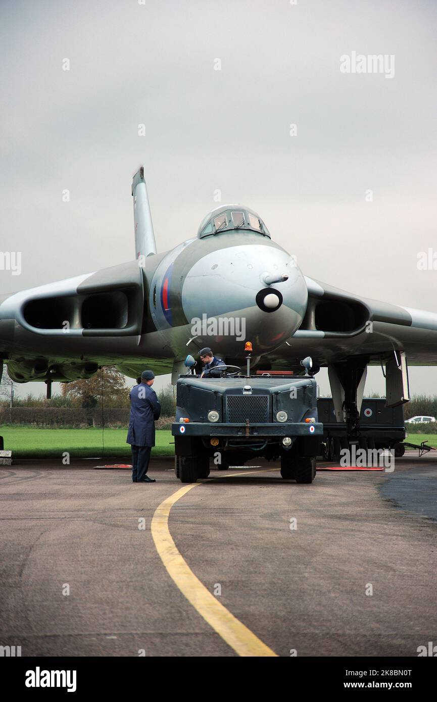 XM655, Aircraft Tug and re-enactors at Wellesbourne Airfield Stock ...