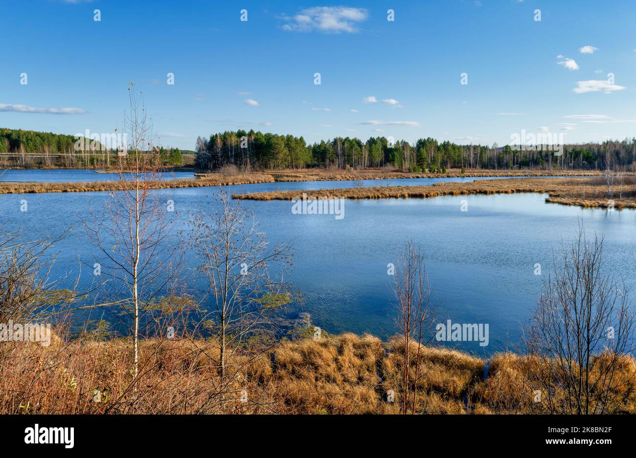 Autumn landscape with riverbank. Wonderful nature, beautiful natural ...