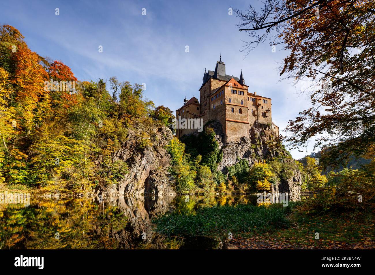 The medieval castle Kriebstein in Saxony Stock Photo - Alamy