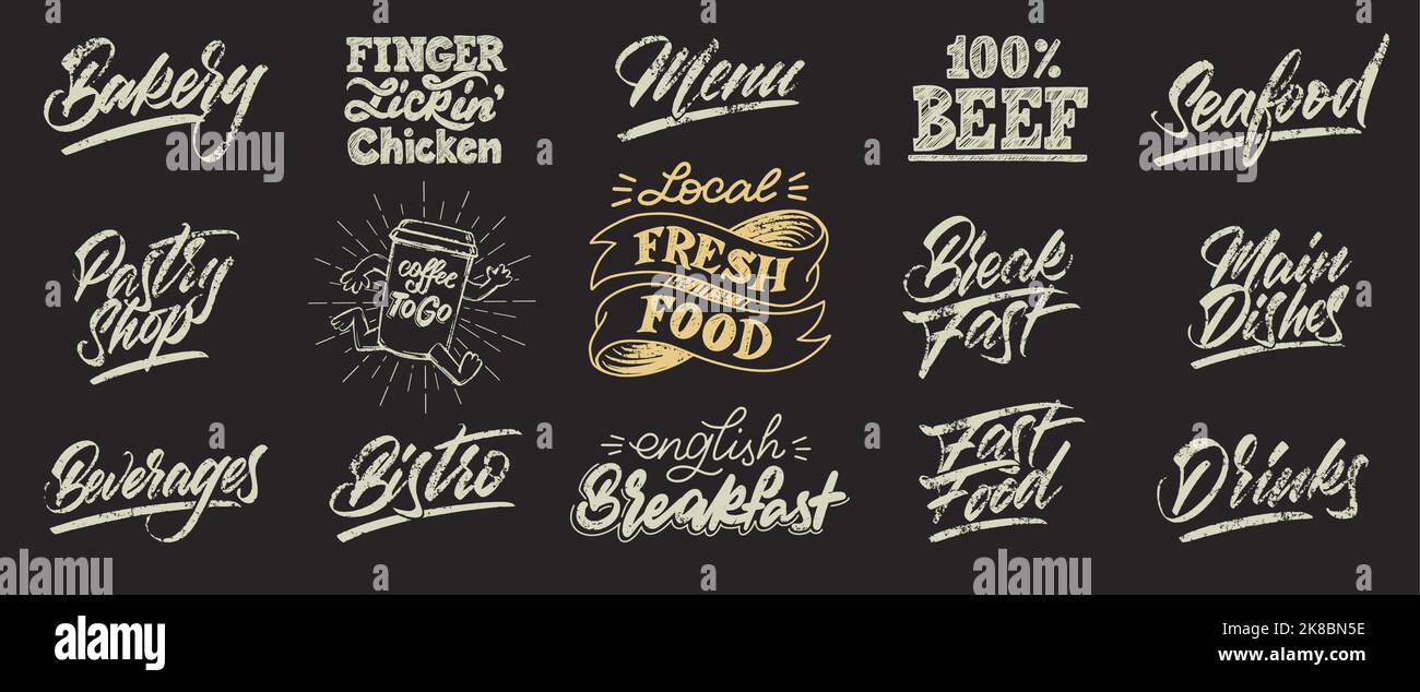 Decorative inscriptions on the school board for restaurants in ...