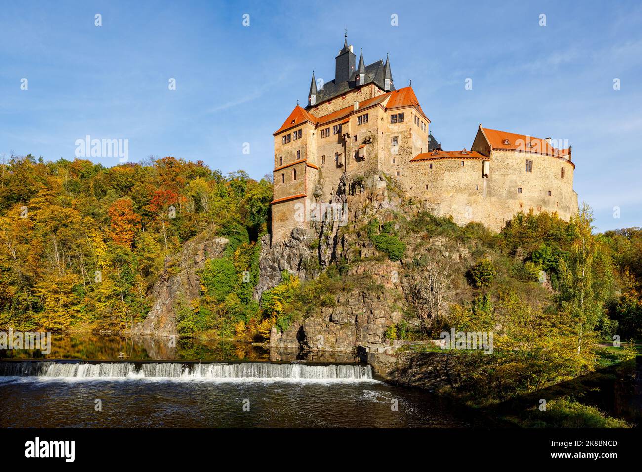 The medieval castle Kriebstein in Saxony Stock Photo - Alamy