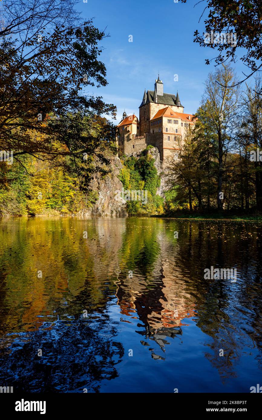 The medieval castle Kriebstein in Saxony Stock Photo - Alamy