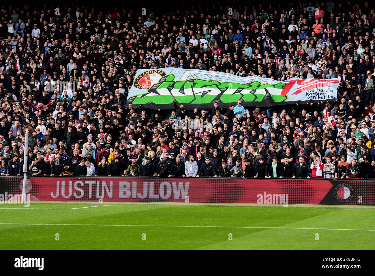 Rotterdam - Banner for Feyenoord keeper Justin Bijlow during the match ...