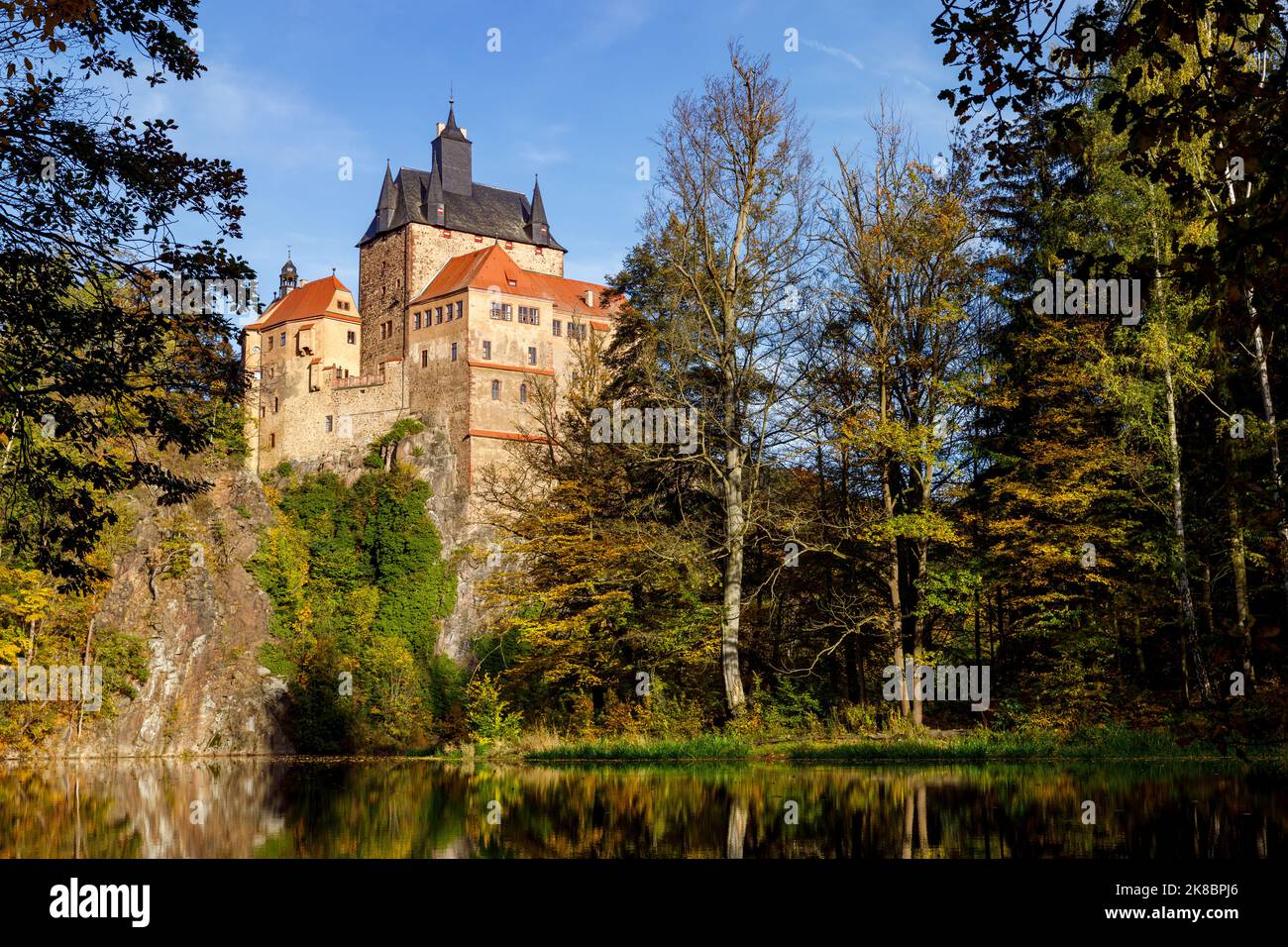 The medieval castle Kriebstein in Saxony Stock Photo - Alamy