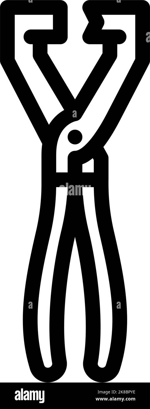 hose clamp pliers line icon vector illustration Stock Vector Image ...