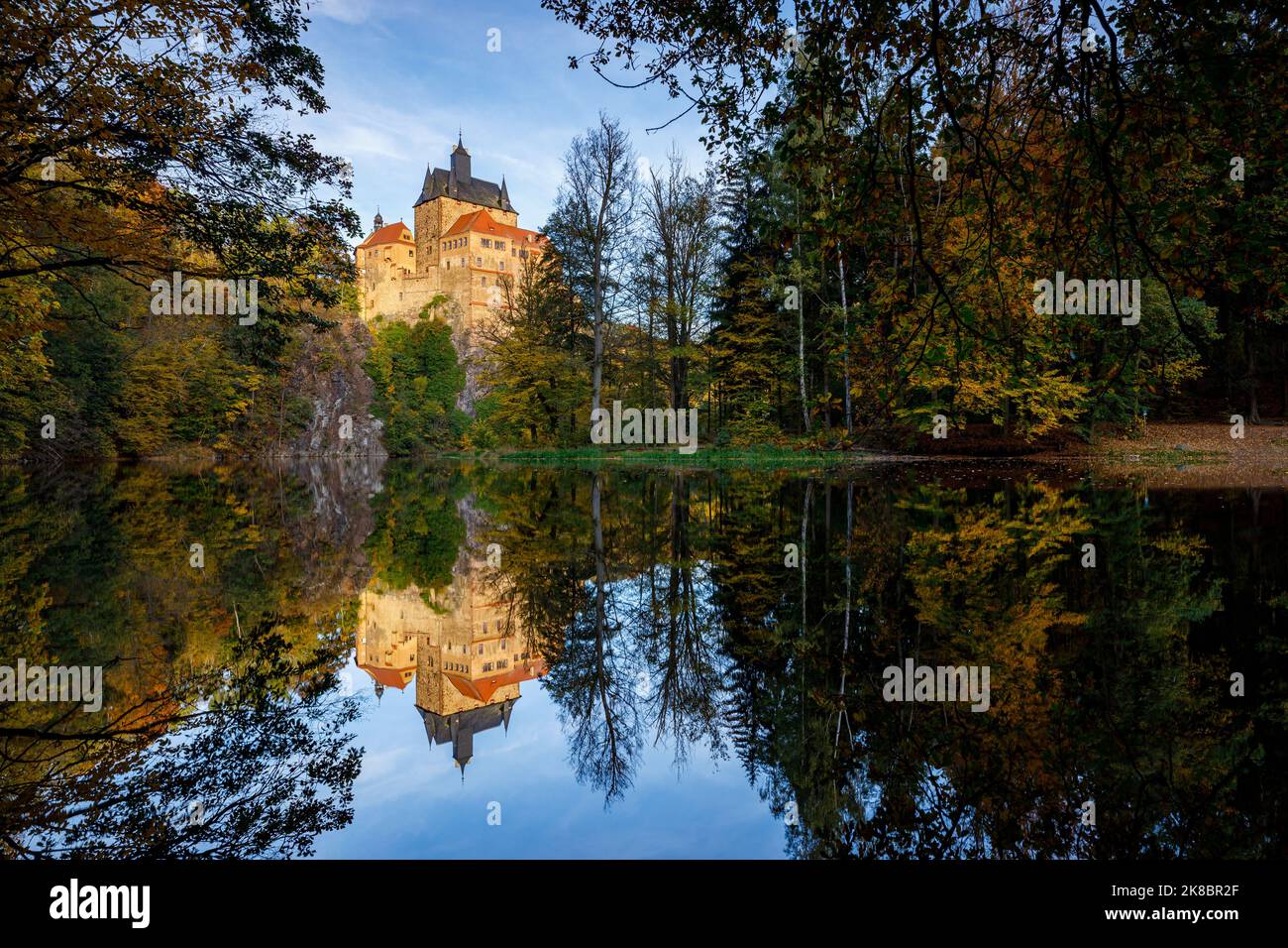 The medieval castle Kriebstein in Saxony Stock Photo - Alamy