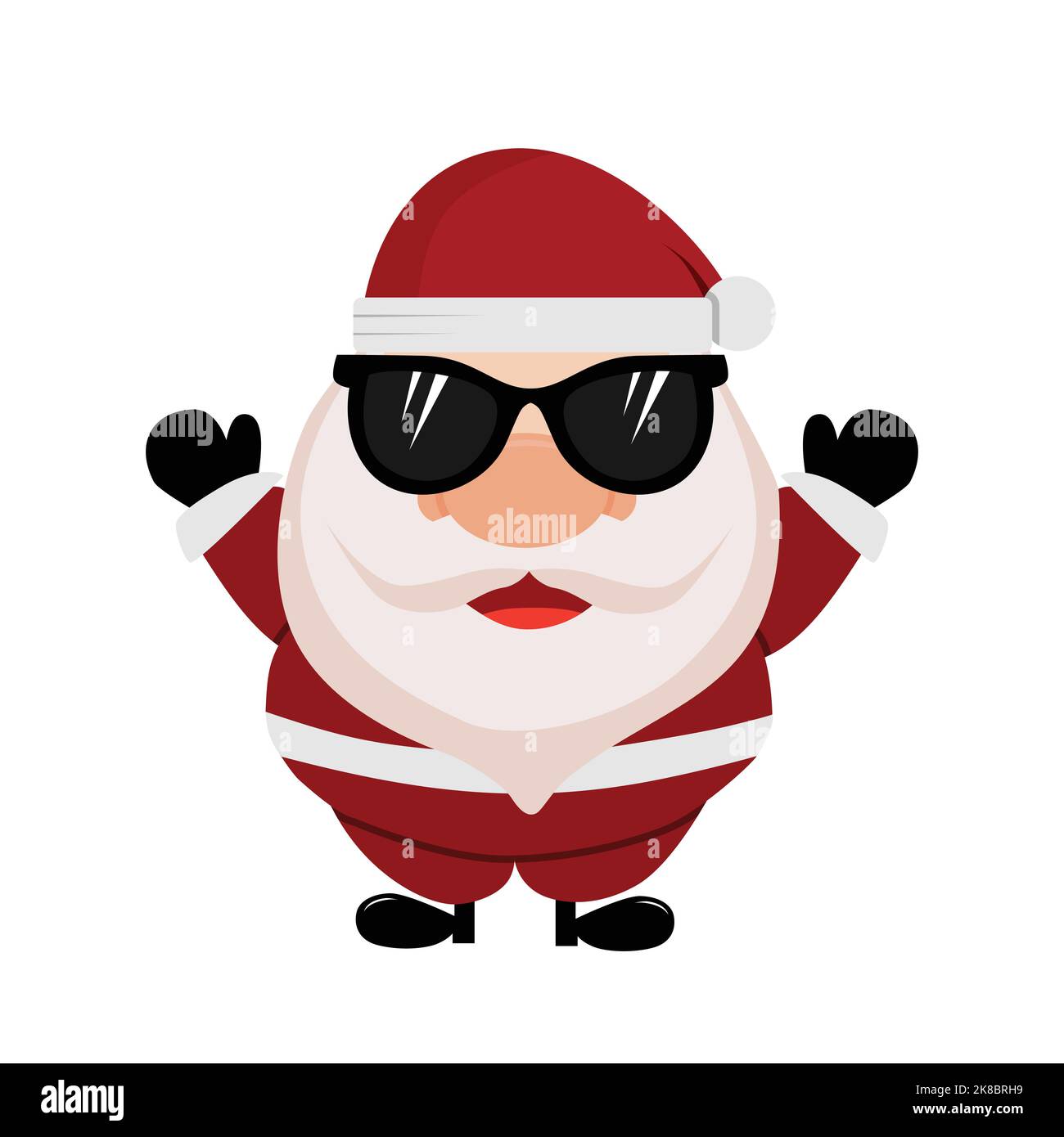 Santa Claus wearing glasses while raising both hands.. Cartoon ...