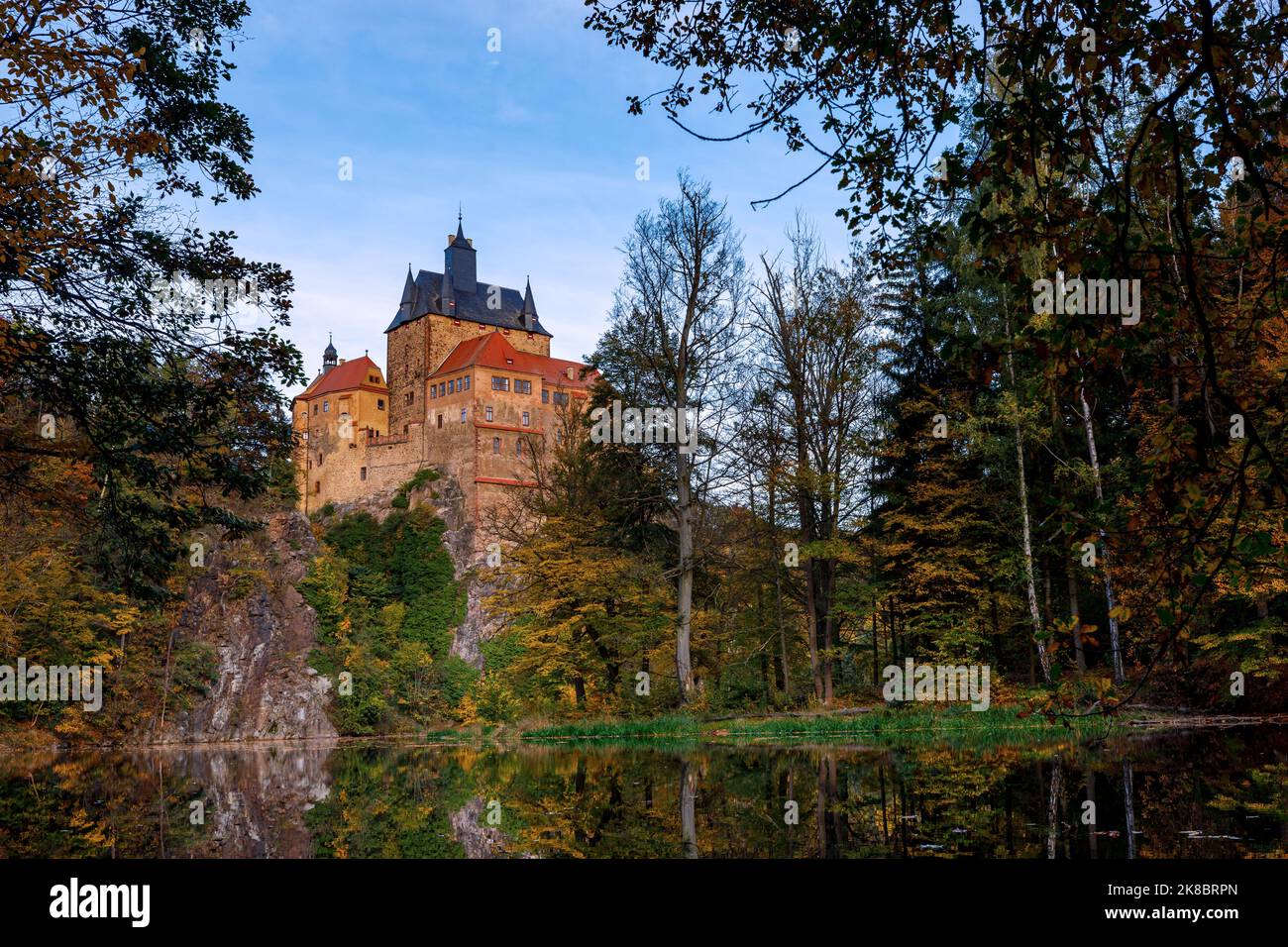 The medieval castle Kriebstein in Saxony Stock Photo - Alamy