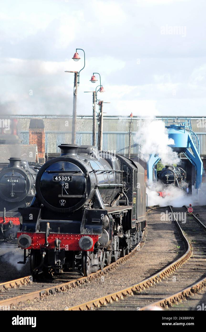 "45305" in the yard at Barrow Hill with "43106" on the left of photo ...