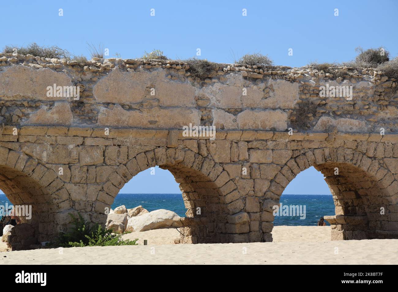 Hadrianic Aqueduct of Caesarea - Beit Hanania, Israel Stock Photo - Alamy