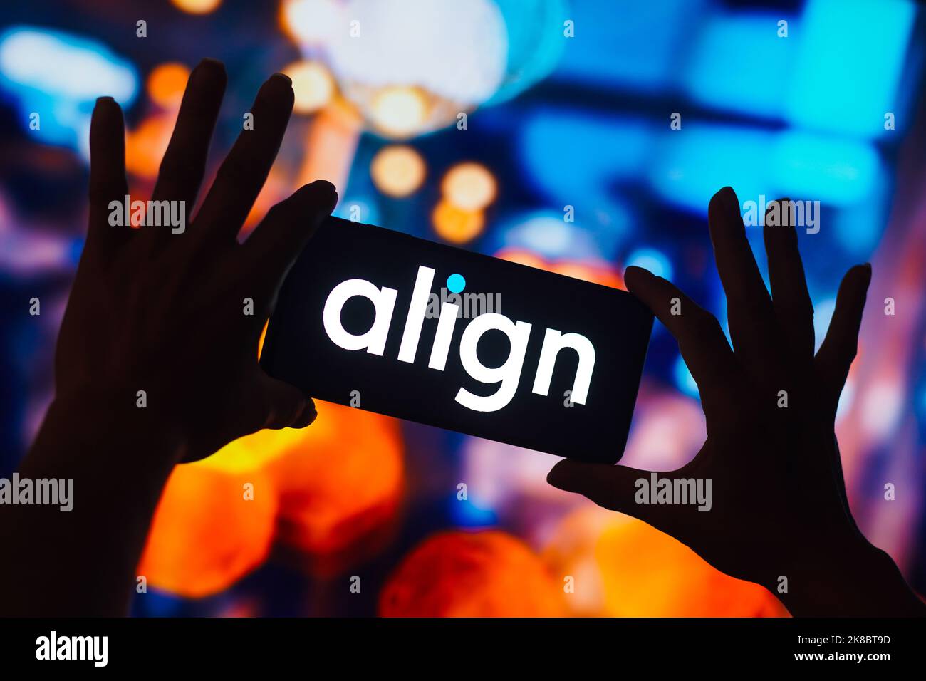 In this photo illustration, the Align Technology logo is displayed on a ...