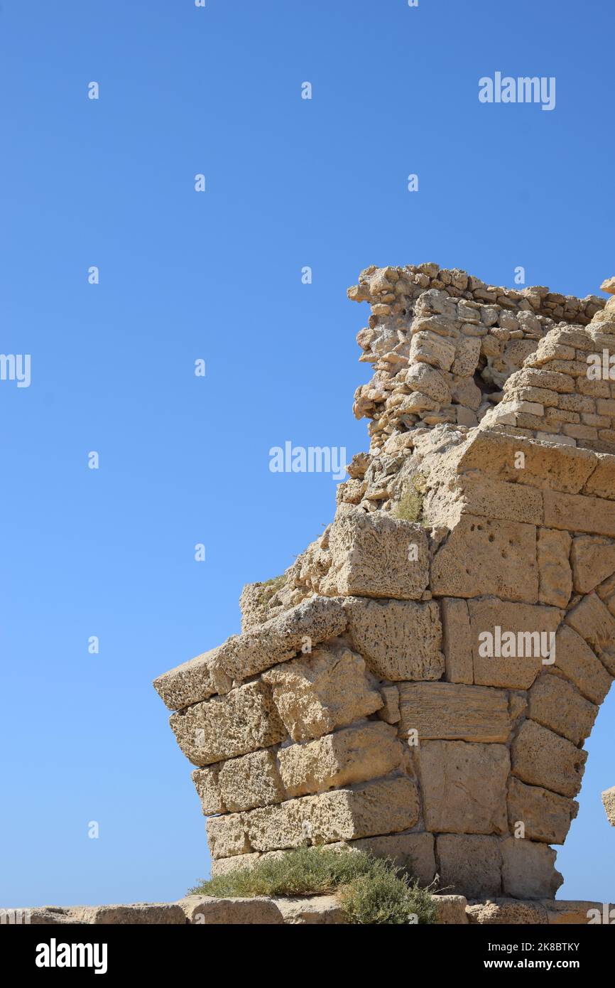 Hadrianic Aqueduct of Caesarea - Beit Hanania, Israel Stock Photo - Alamy