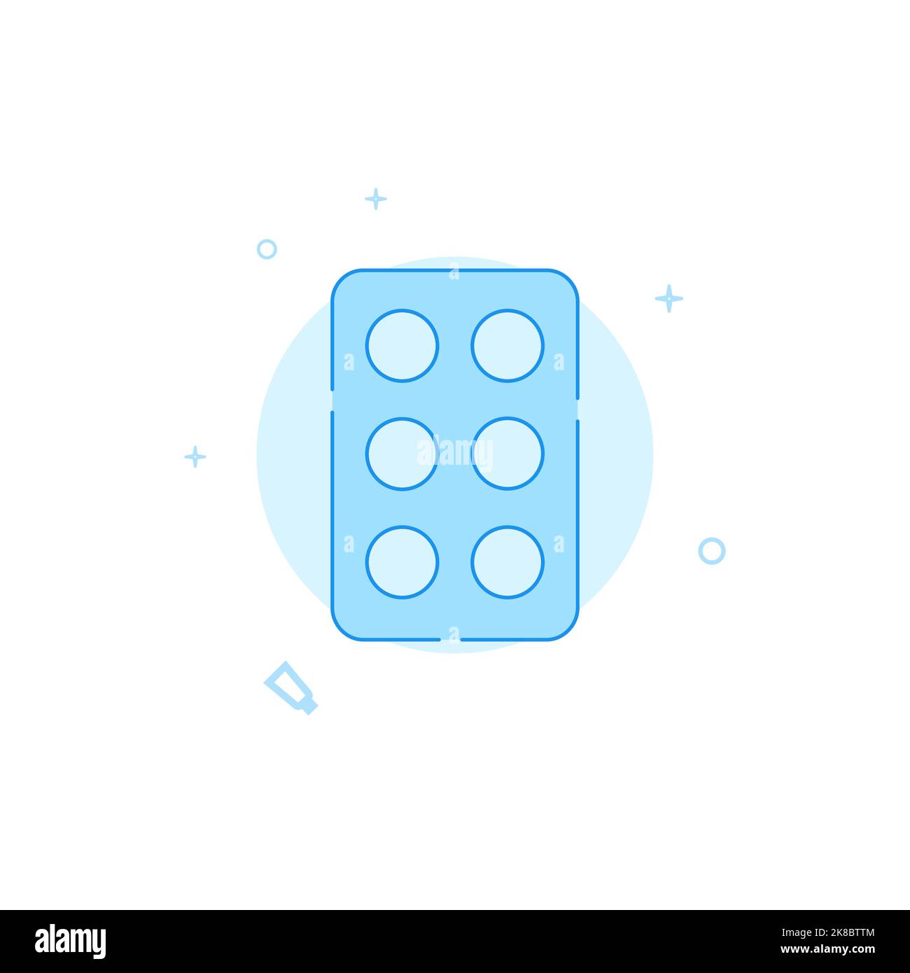 Pill packaging, blister vector icon. Flat illustration. Filled line ...