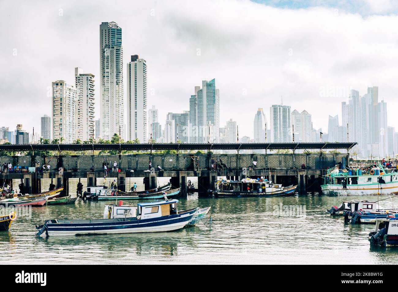 Skyscrapers in Panama City, skyline on a background. Popular tourist ...