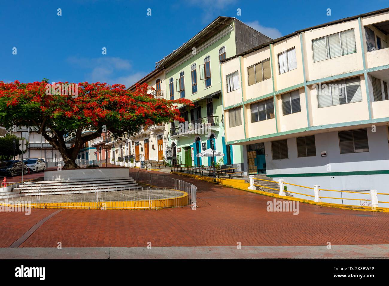 Colorful streets and monuments in old city of Panama City, Panama Stock ...