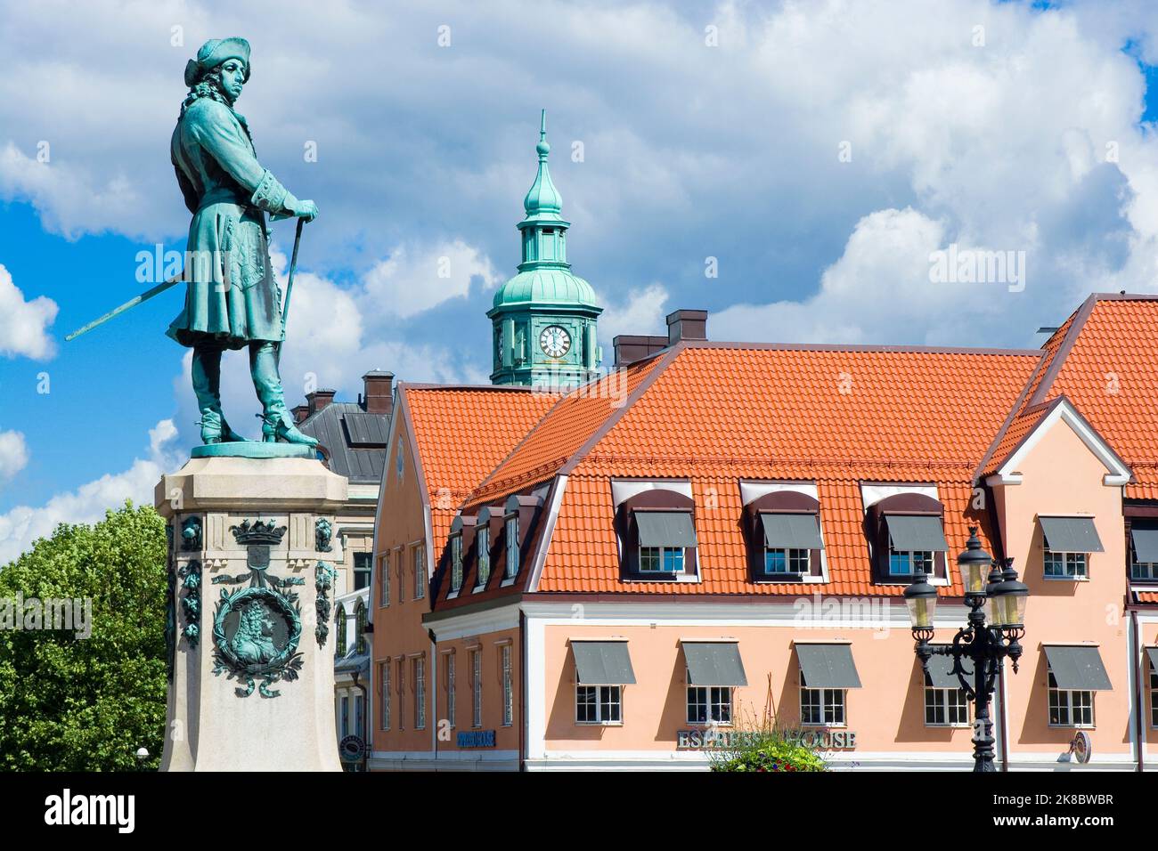 Statue of Karl XI at the main square in Karlskrona, Sweden Stock Photo ...