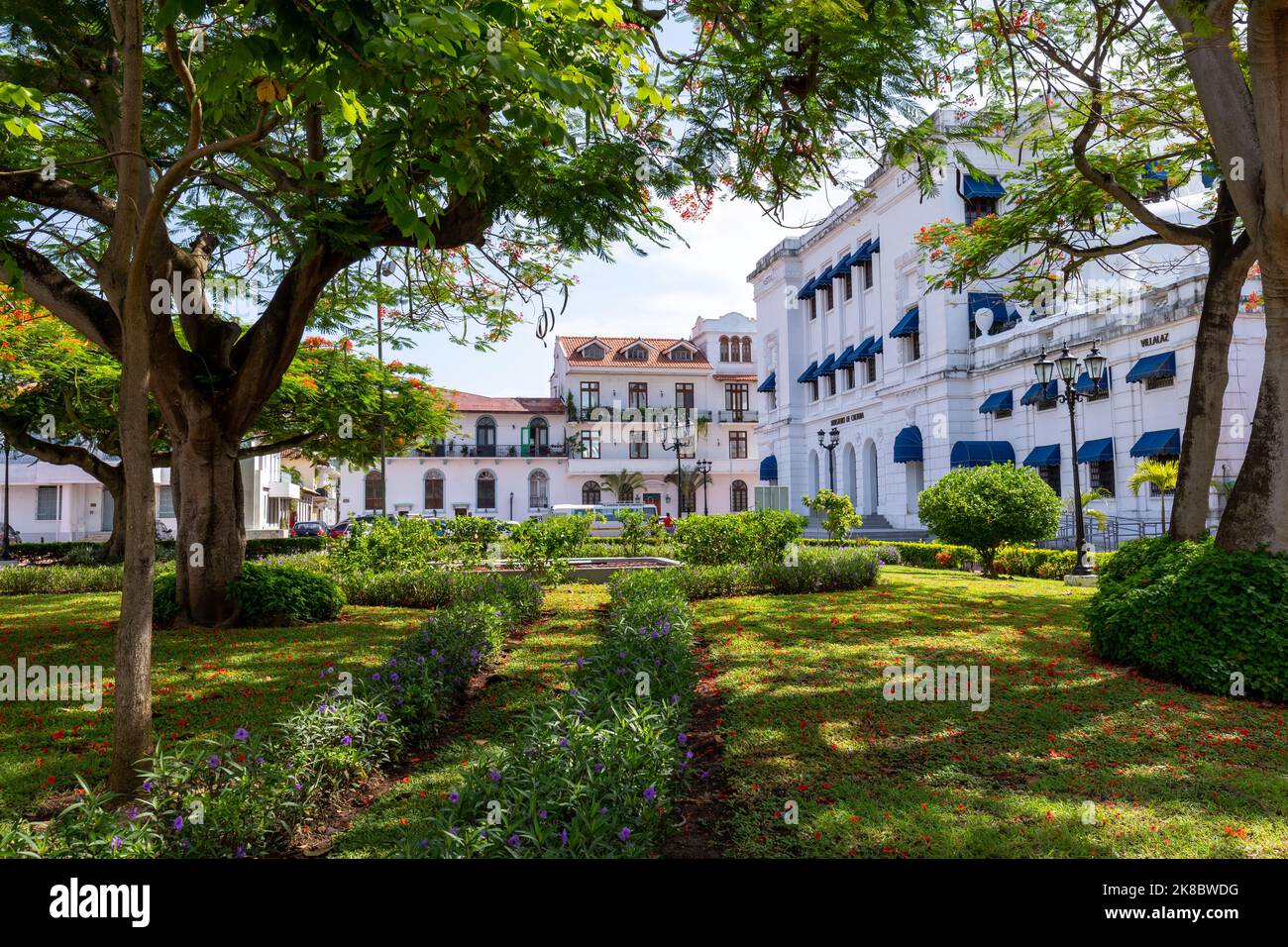 Colorful streets and monuments in old city of Panama City, Panama Stock ...
