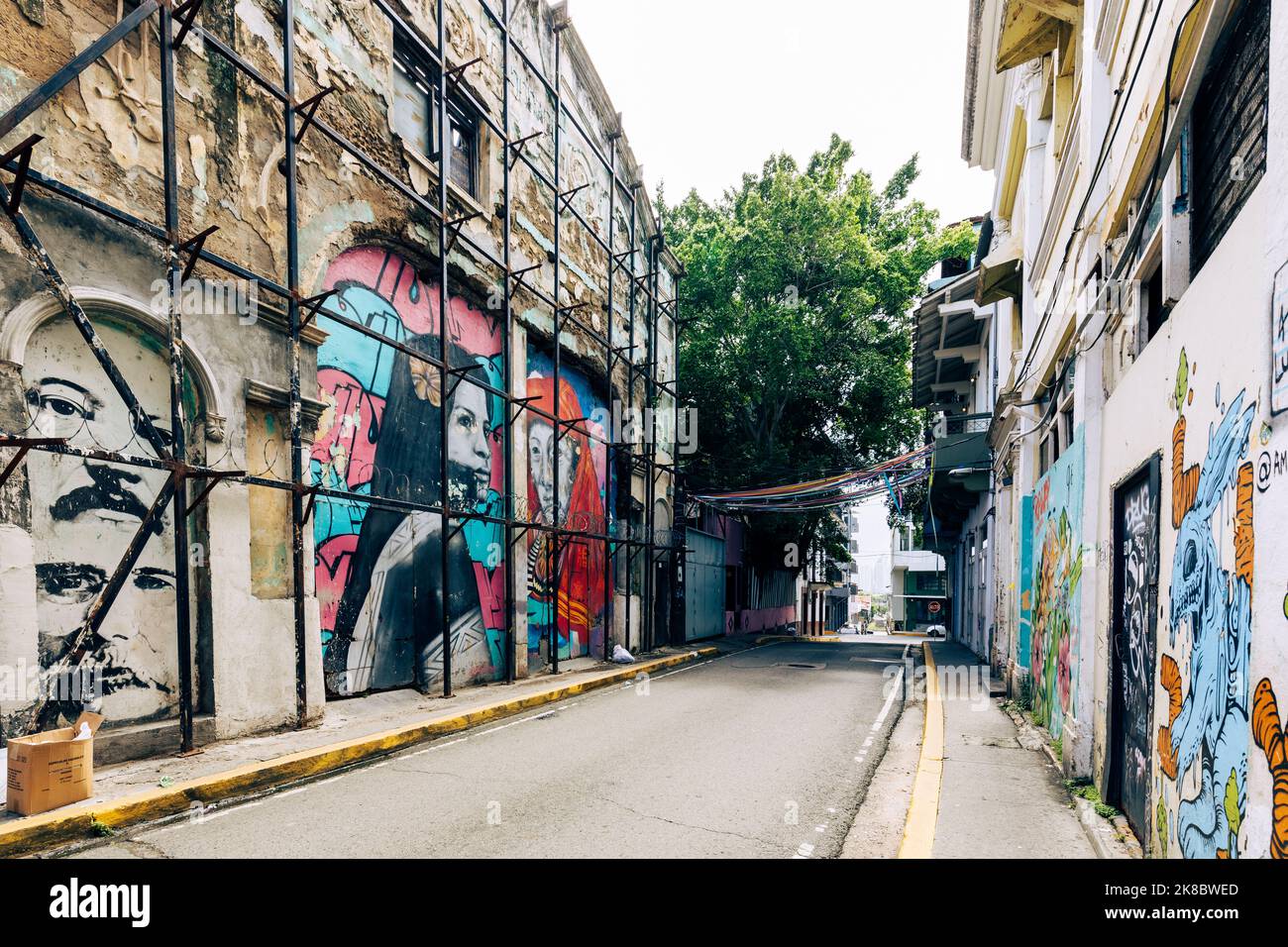 Colorful streets and monuments in old city of Panama City, Panama Stock ...