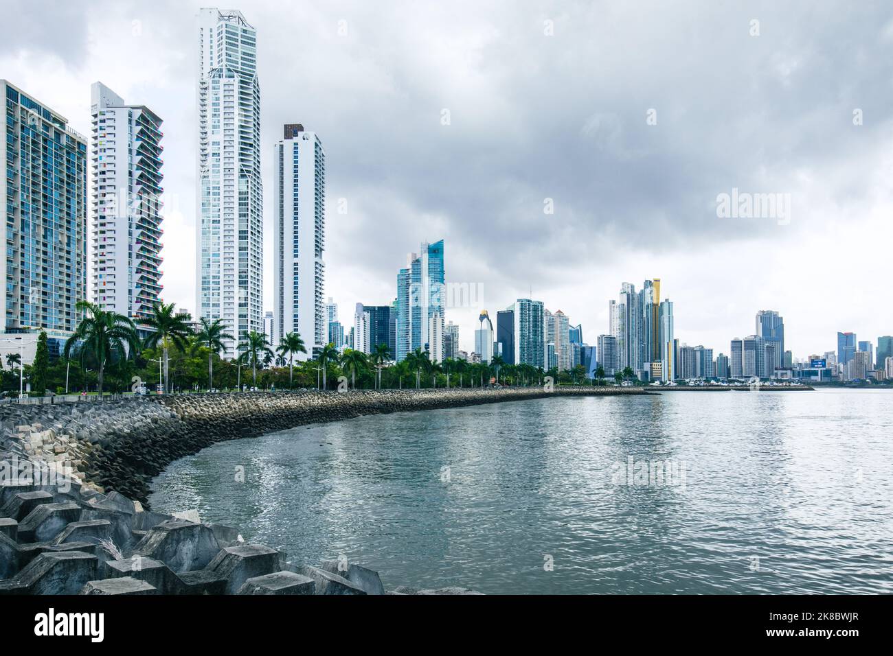 Skyscrapers in Panama City, skyline on a background. Popular tourist ...