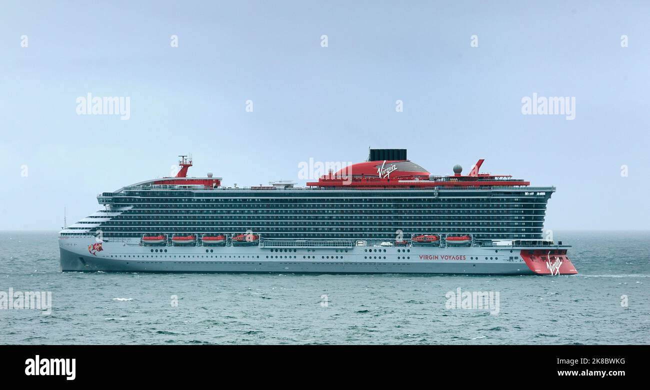 English Channel, England - 5th August 2021:Virgin Voyages Scarlet Lady ...