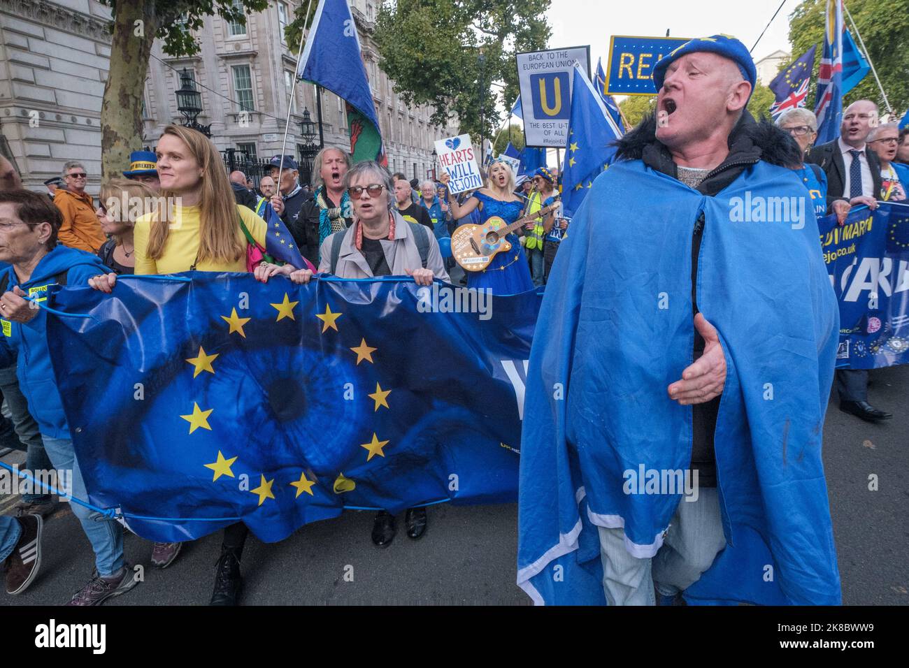 London, UK. 22 Oct 2022. On Whitehall. Thousands march in the National ...