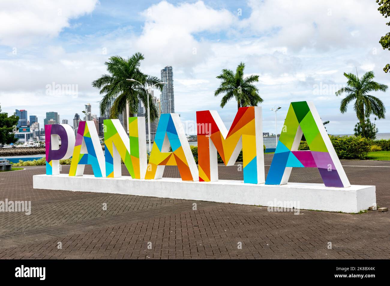 Skyscrapers in Panama City, skyline on a background. Popular tourist ...