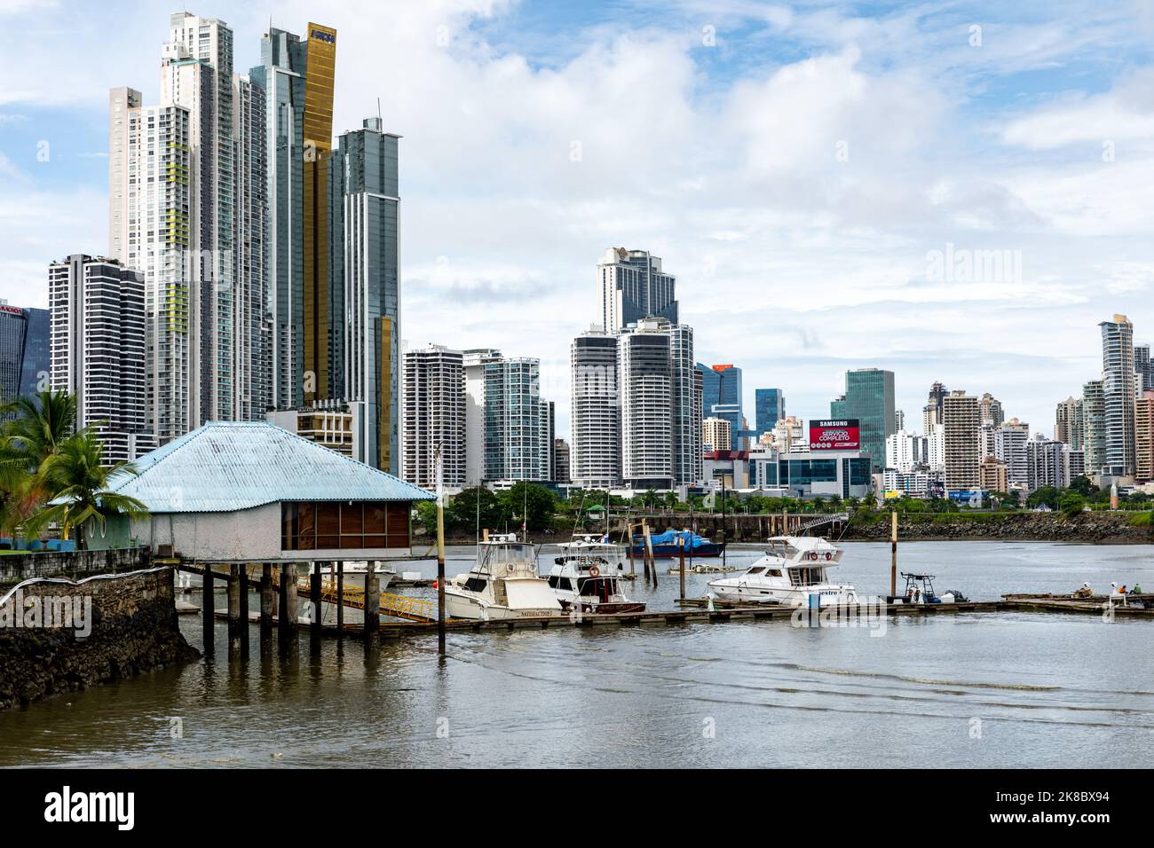 Skyscrapers in Panama City, skyline on a background. Popular tourist ...