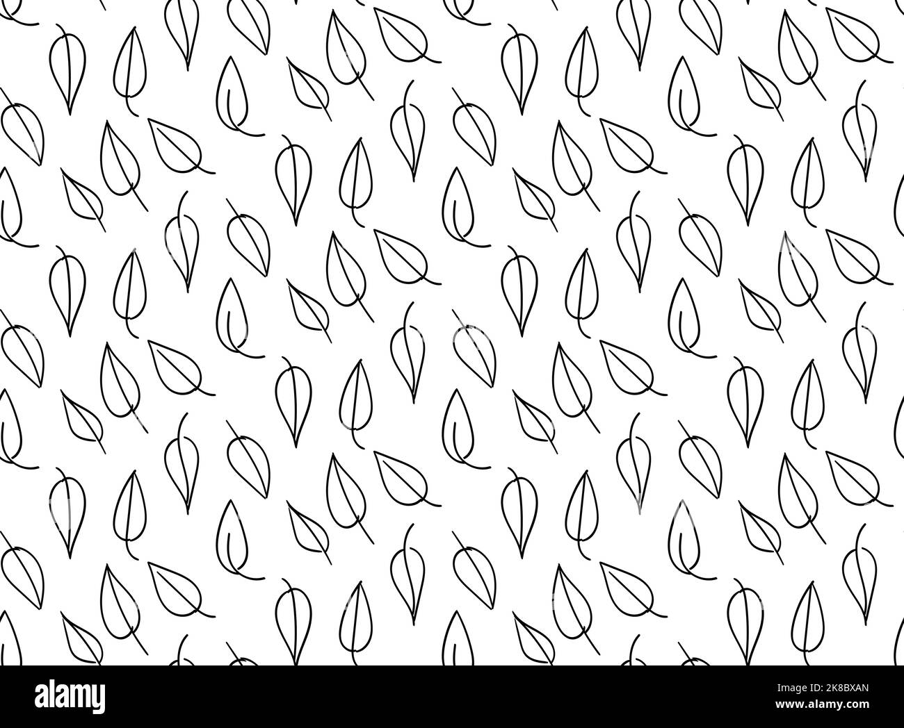 Seamless vector pattern of falling leaves. line art Stock Vector Image ...