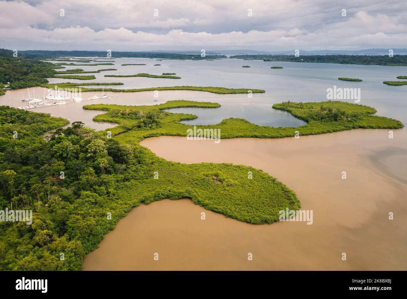 Panama.Tropical Island Aerial View. Wild coastline lush exotic green ...